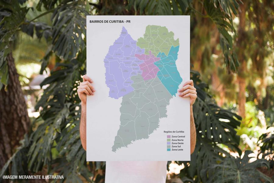 Mapa Cidade de Curitiba - Bairros 67 cm (comprimento) x 84 cm (altura ...