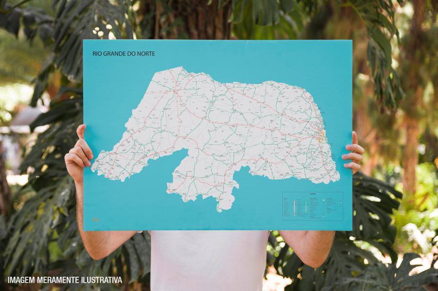 Mapa Político Rodoviário do Rio Grande do Norte 97 cm (comprimento) x ...