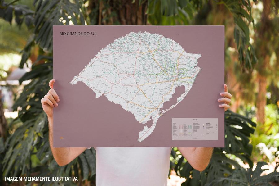 Mapa Digital Político Rodoviário do Rio Grande do Sul 97 cm ...