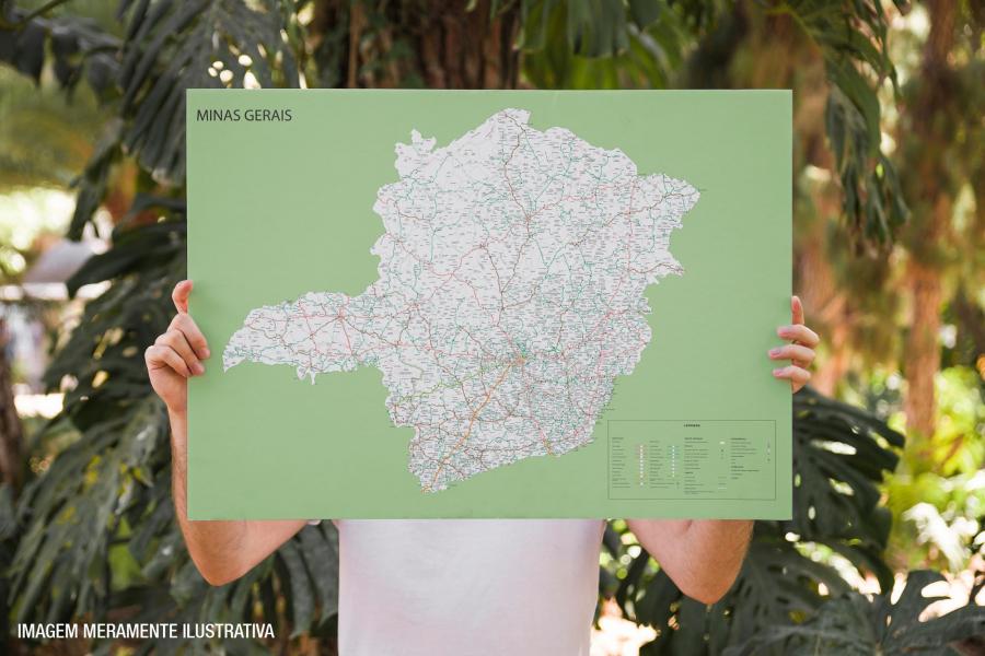Mapa Digital Político Rodoviário Estado De Minas Gerais 97 Cm