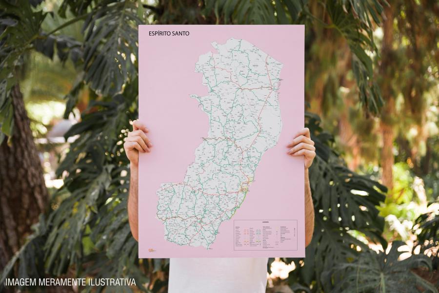 Mapa Digital Político Rodoviário Estado Do Espírito Santo 67 Cm