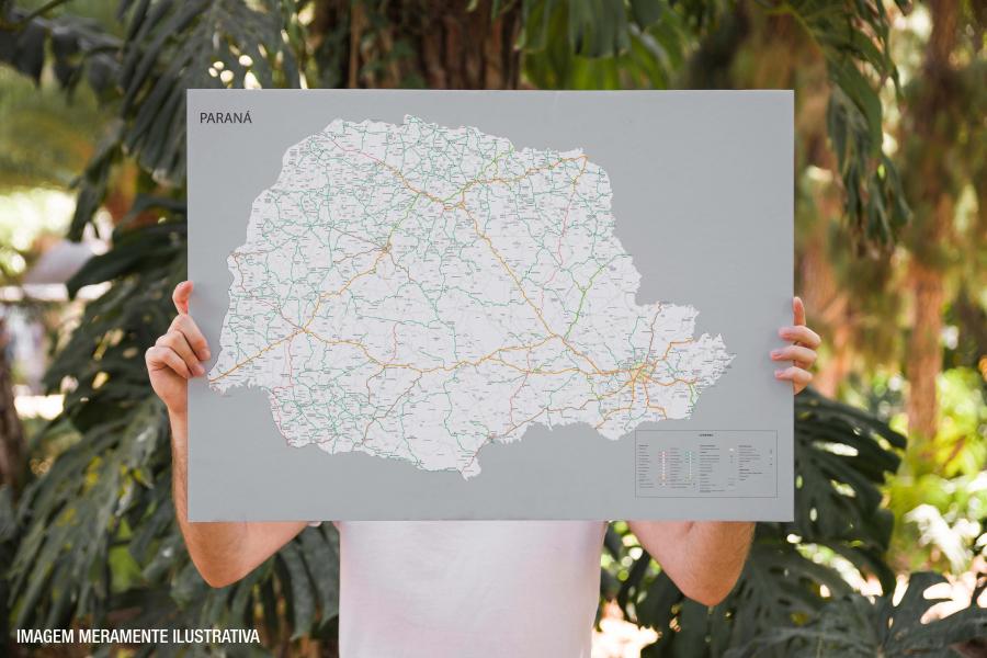 Mapa Digital Político Rodoviário Estado Do Paraná 97 Cm Comprimento X